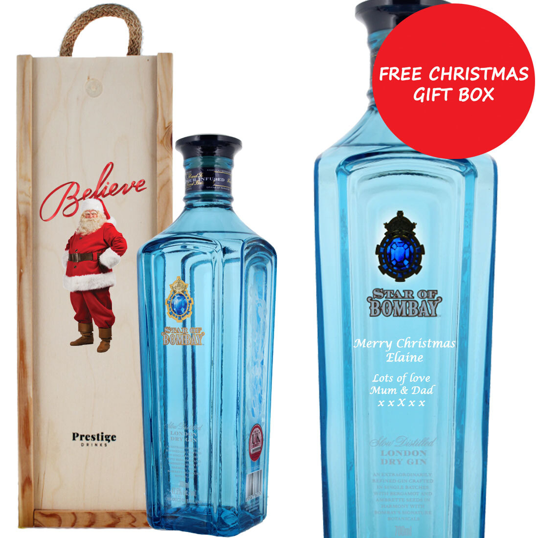 Personalised Bombay Star Of Bombay Gin 70cl FREE GIFT BOX OFFER ...