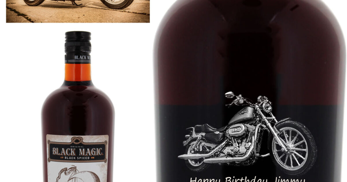 Photo Engraved Black Magic Spiced Rum 70cl | Prestige Drinks