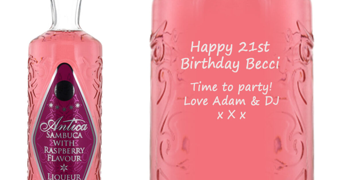 Personalised Antica Raspberry Sambuca Liqueur 70cl | Prestige Drinks