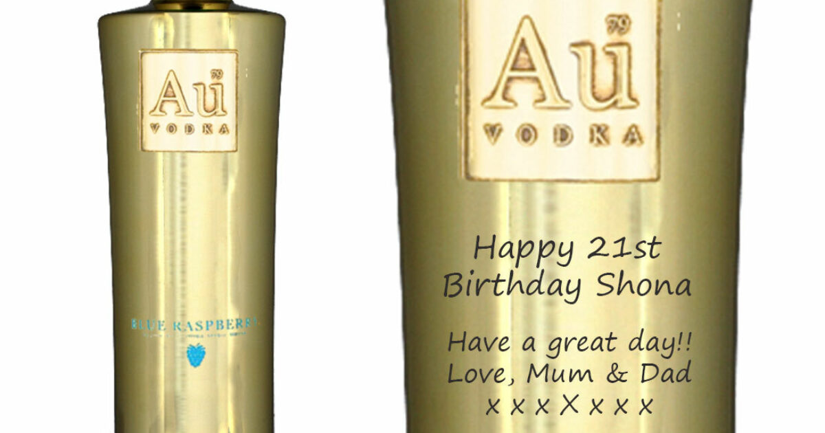 Personalised AU Vodka Blue Raspberry Vodka 70cl | Prestige Drinks