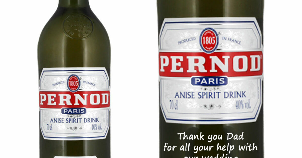 Personalised Pernod Aniseed Liqueur 70cl | Prestige Drinks