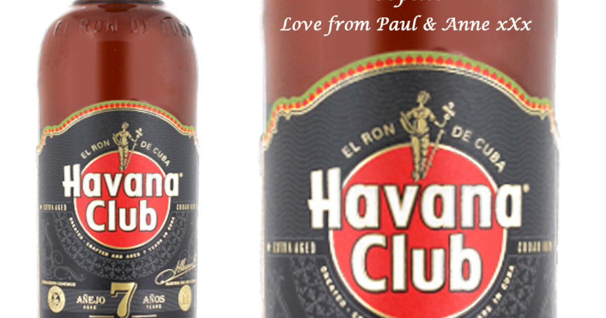 Personalised Havana Club 7 Year Old Rum 70cl | Prestige Drinks