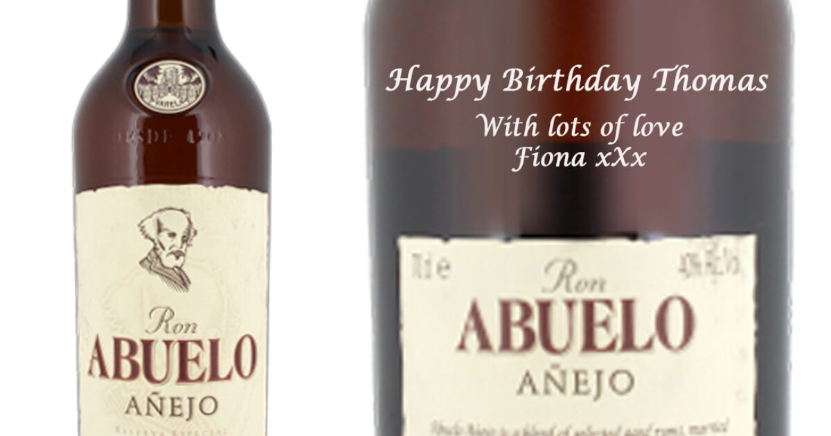 Personalised Ron Abuelo Anejo Gold Rum 70cl | Prestige Drinks