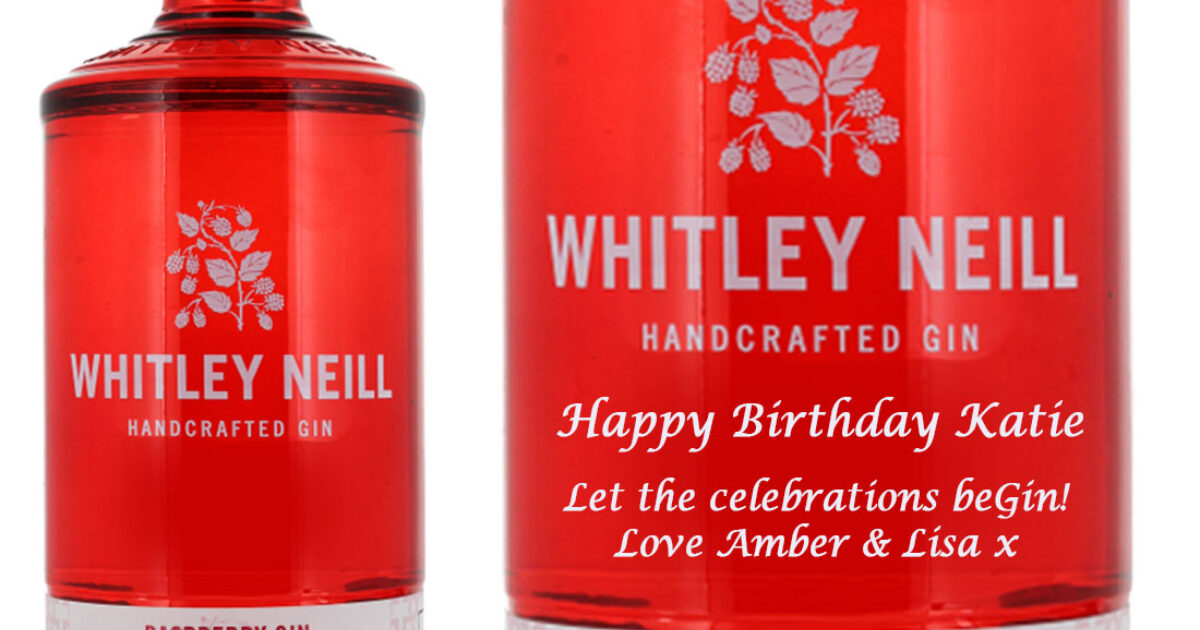 Personalised Whitley Neill Raspberry Gin 70cl | Prestige Drinks