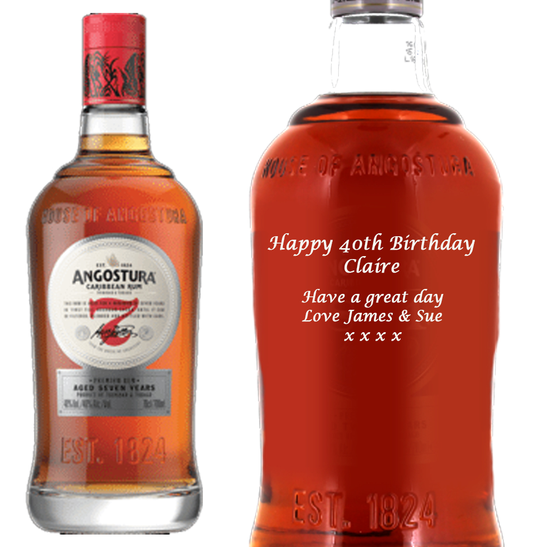 Personalised Angostura 7 Year Old Dark Rum 70cl Prestige Drinks Personalised Angostura 7 Year Old Dark Rum 70cl Prestige Drinks